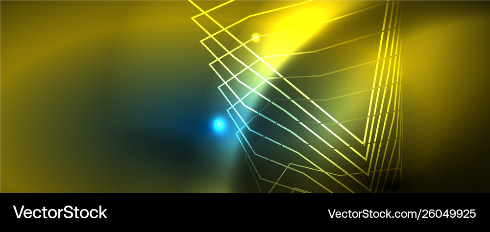 Neon glowing techno lines hi-tech futuristic Vector Image