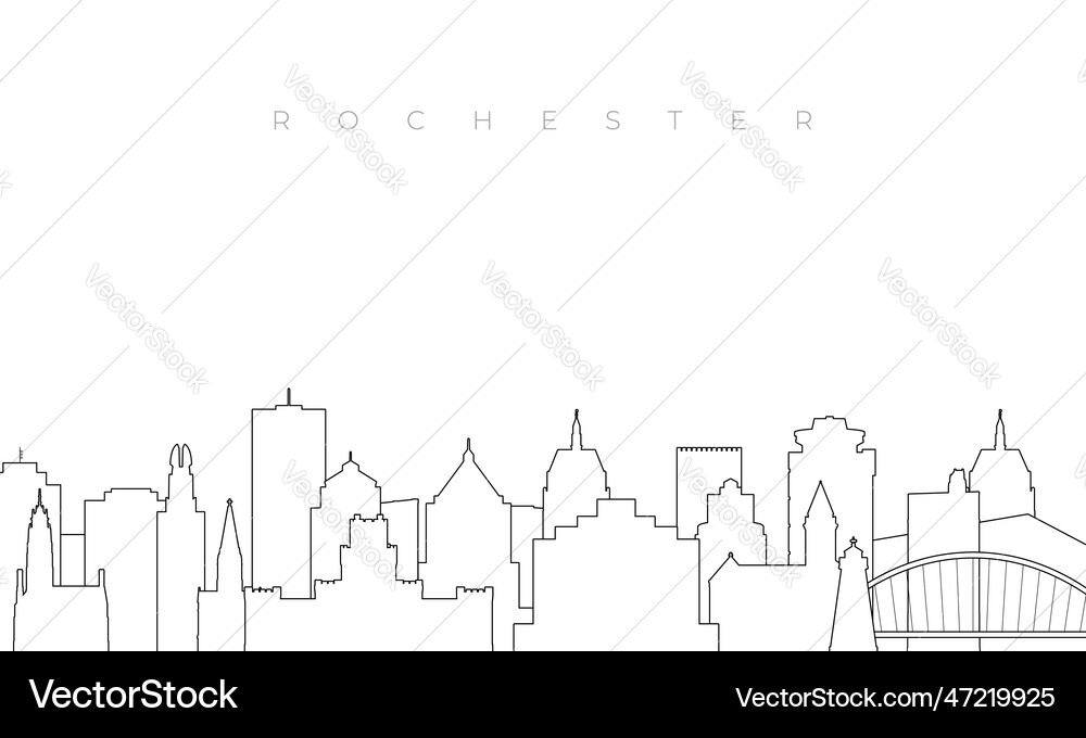 Outline rochester skyline trendy template Vector Image