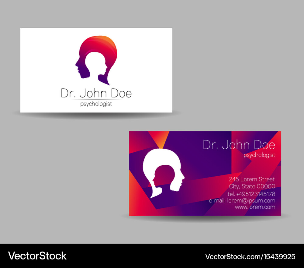 Psychology visit card modern logo Royalty Free Vector Image