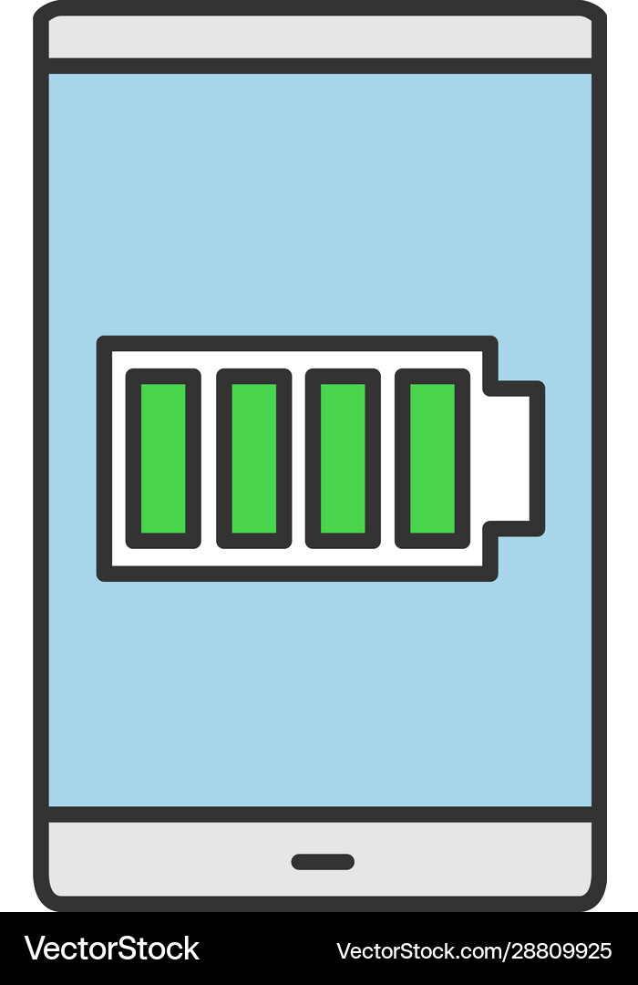 Smartphone high battery color icon Royalty Free Vector Image