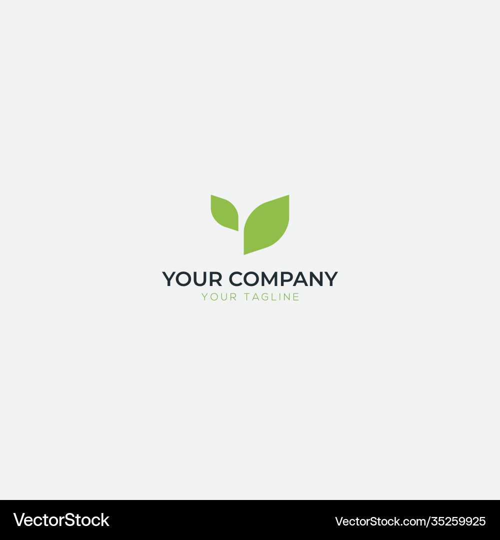 Two leaves logo nature and environment Royalty Free Vector