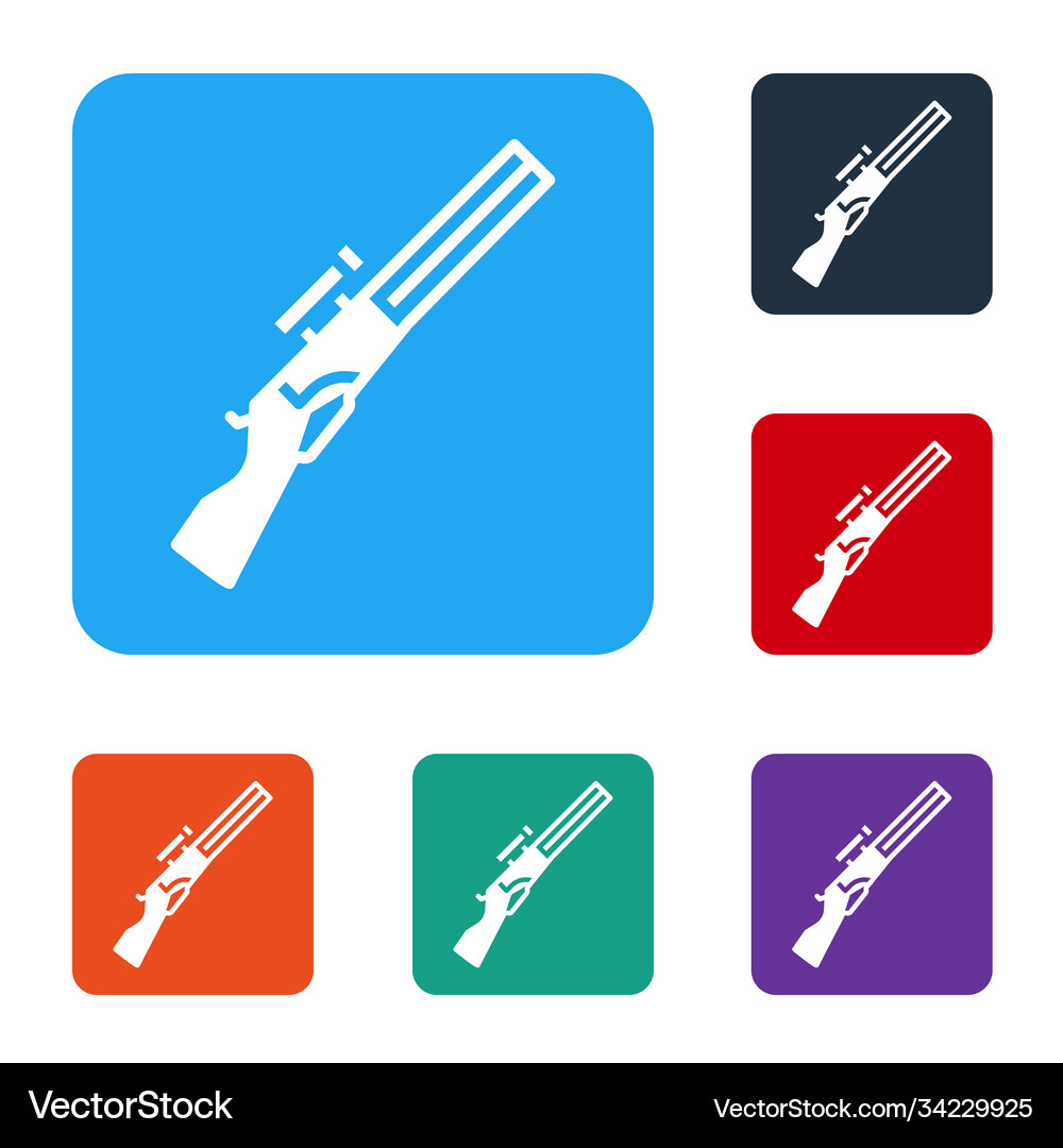 White hunting gun icon isolated on Royalty Free Vector Image