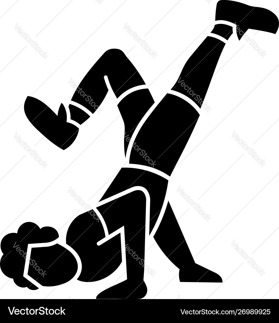 Woman break dancer icon simple style Royalty Free Vector