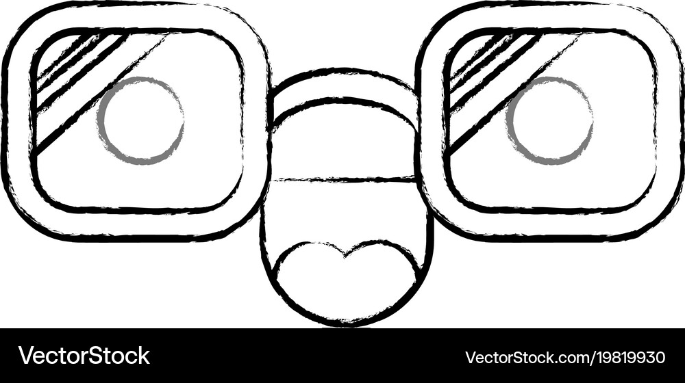 Animated glasses with cheerful expression in black