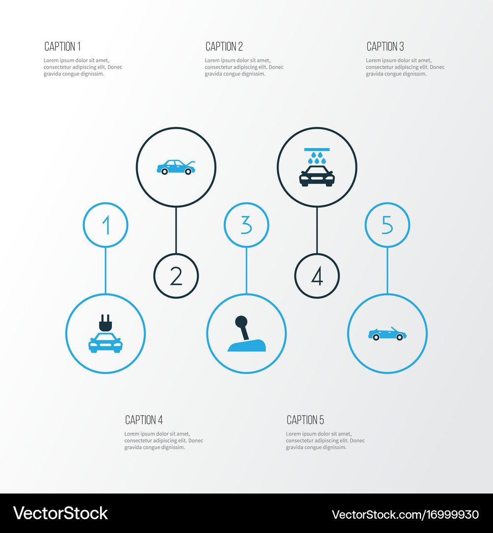 Automobile colorful icons set collection Vector Image