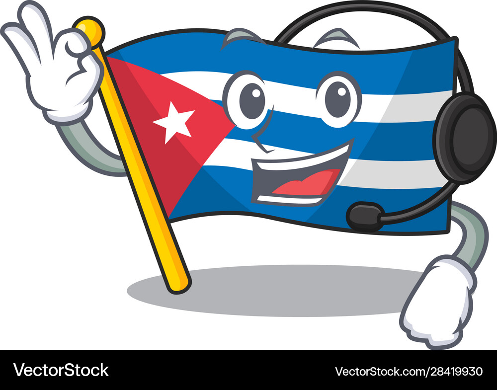 Cute flag cuba scroll cartoon character design Vector Image
