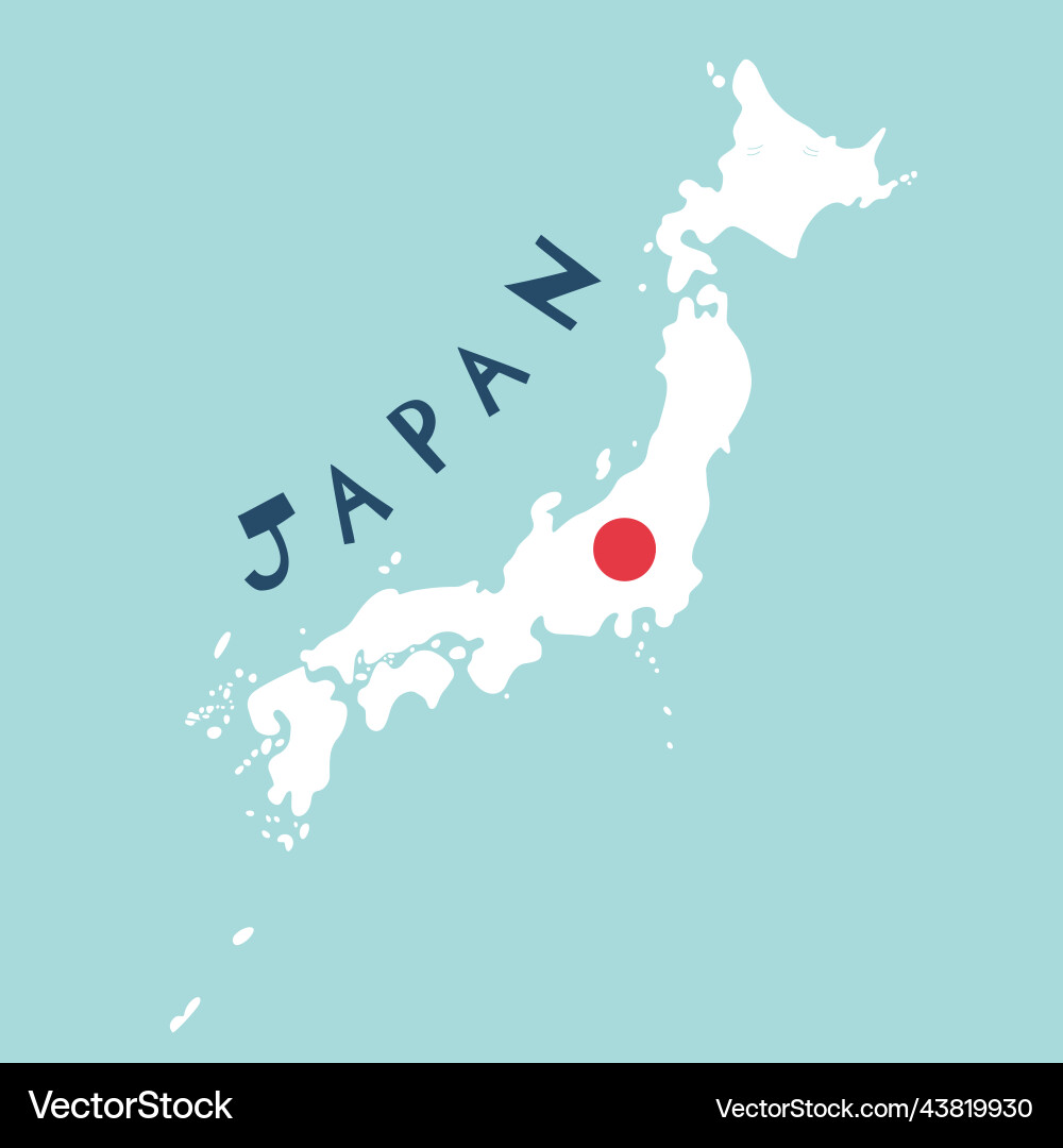 Hand drawn stylized map of japan east element Vector Image