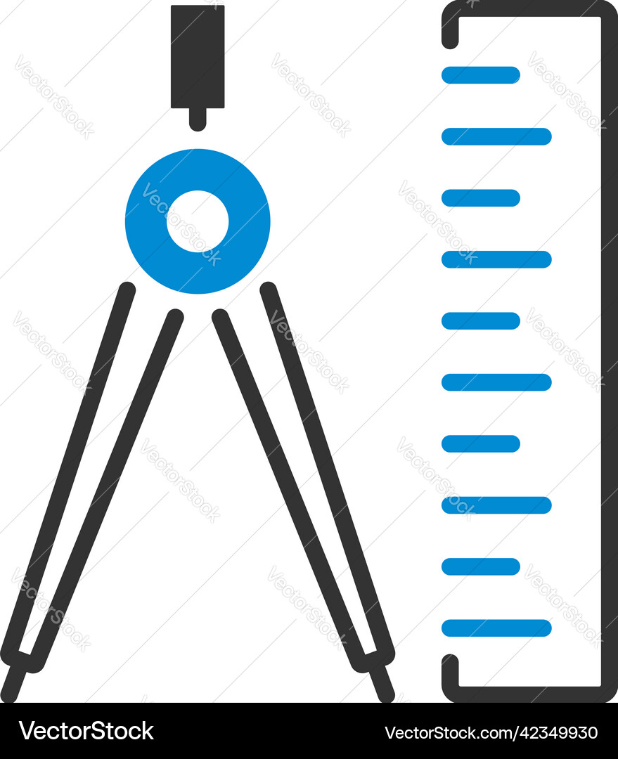 Icon of compasses and scale Royalty Free Vector Image