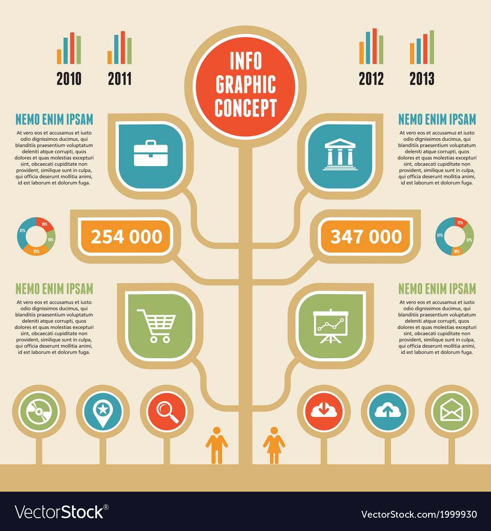 Infographic concept - scheme with icons Royalty Free Vector