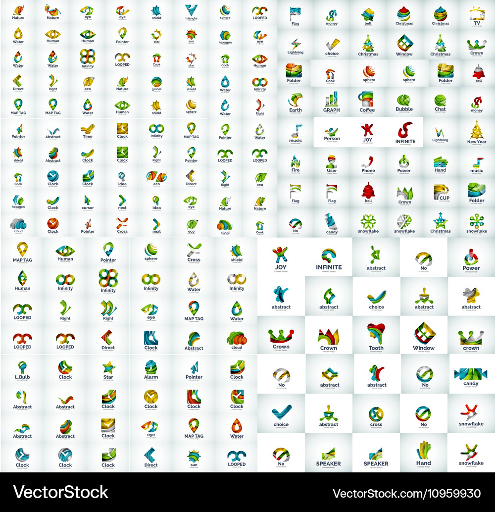 Mega collection of web logo icons Royalty Free Vector Image
