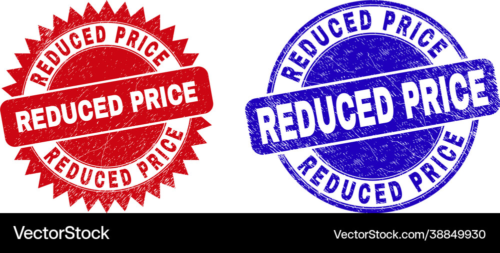 Reduced price round and rosette watermarks Vector Image