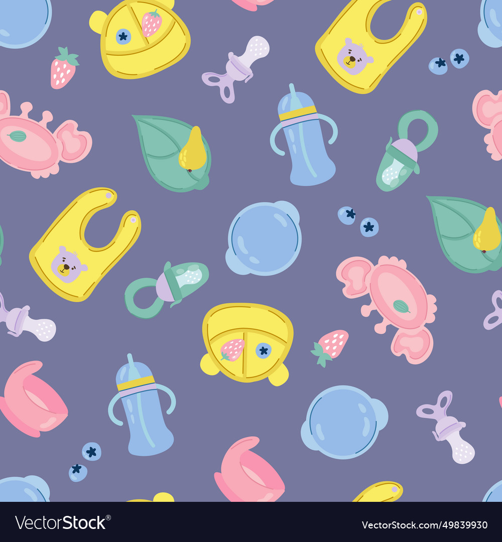Seamless pattern with children dishes Royalty Free Vector Seamless pattern with children dishes Royalty Free Vector