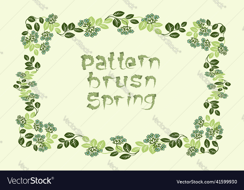 Spring rectangular frame with seamless pattern Vector Image