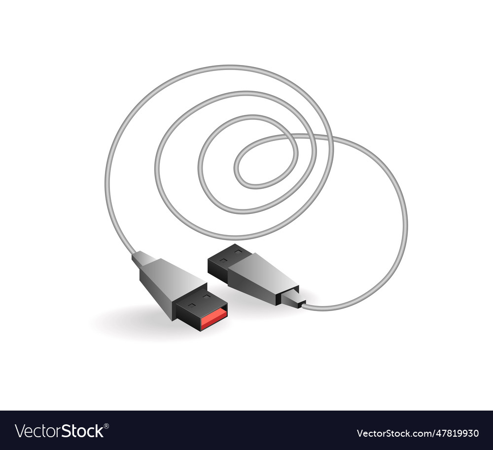 Technology tool usb data cable isometric concept Vector Image