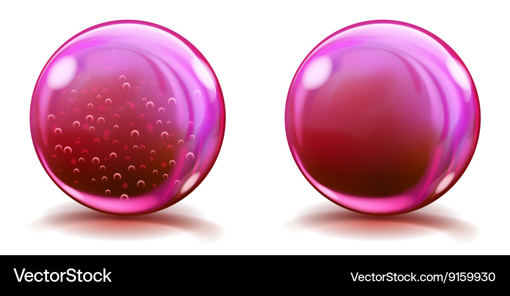 Two big pink glass spheres Royalty Free Vector Image
