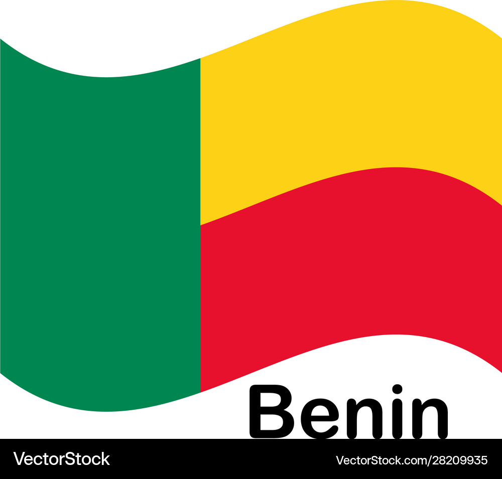 Benin flag official colors and proportion Vector Image