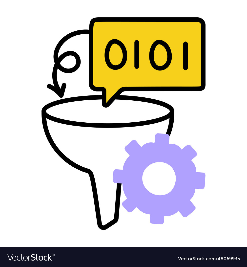 Binary funnel Royalty Free Vector Image - VectorStock