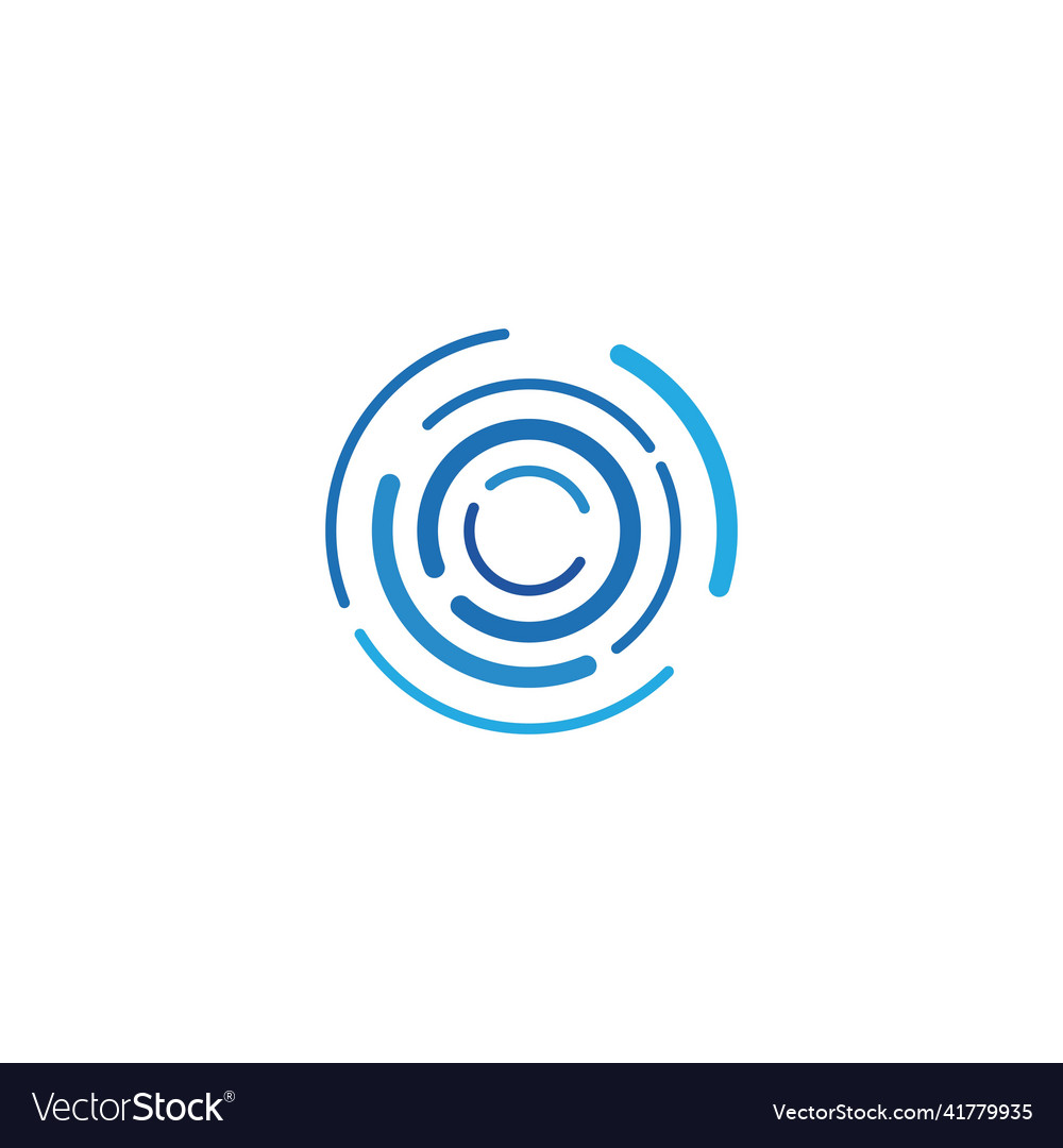 Circle line logo template Royalty Free Vector Image