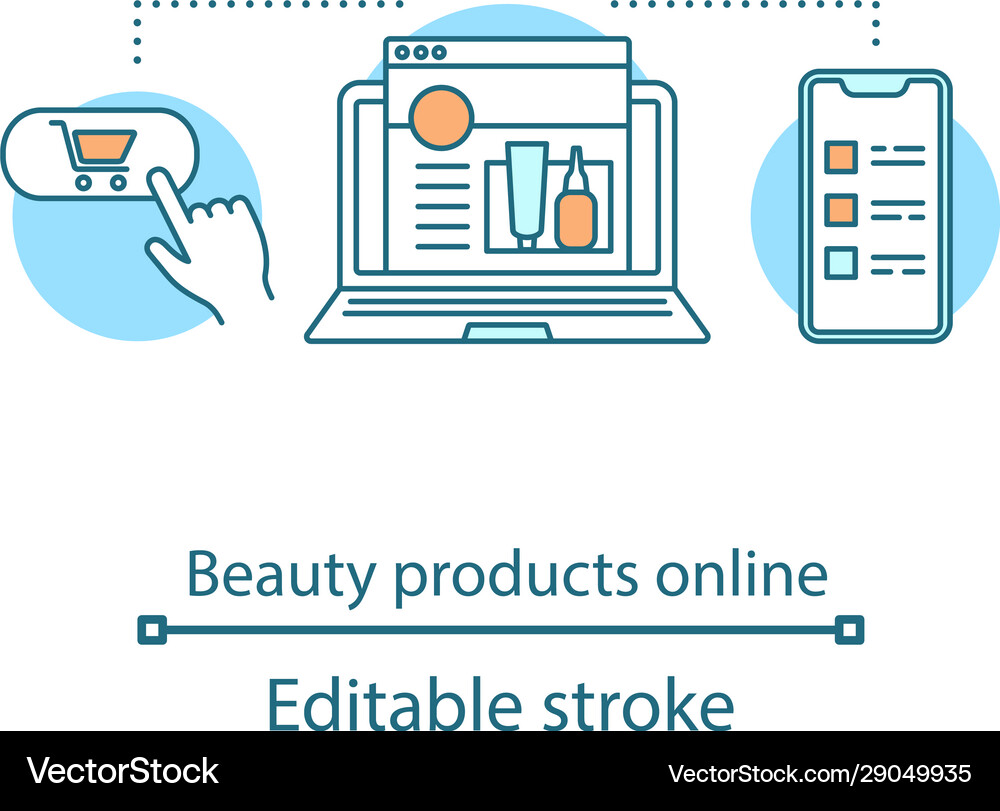Cosmetics online shop concept icon Royalty Free Vector Image