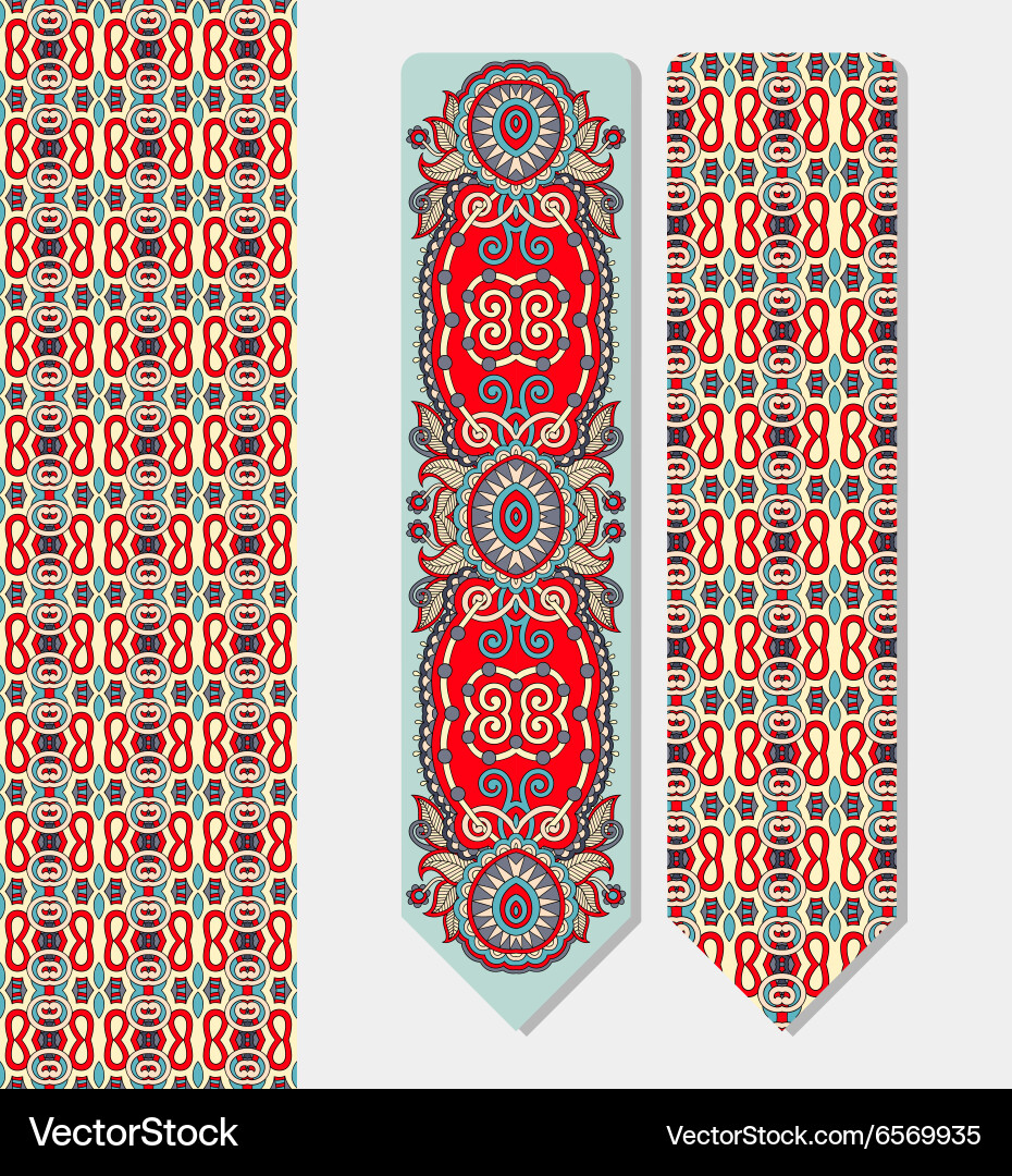 Floral decorative ethnic paisley bookmark Vector Image