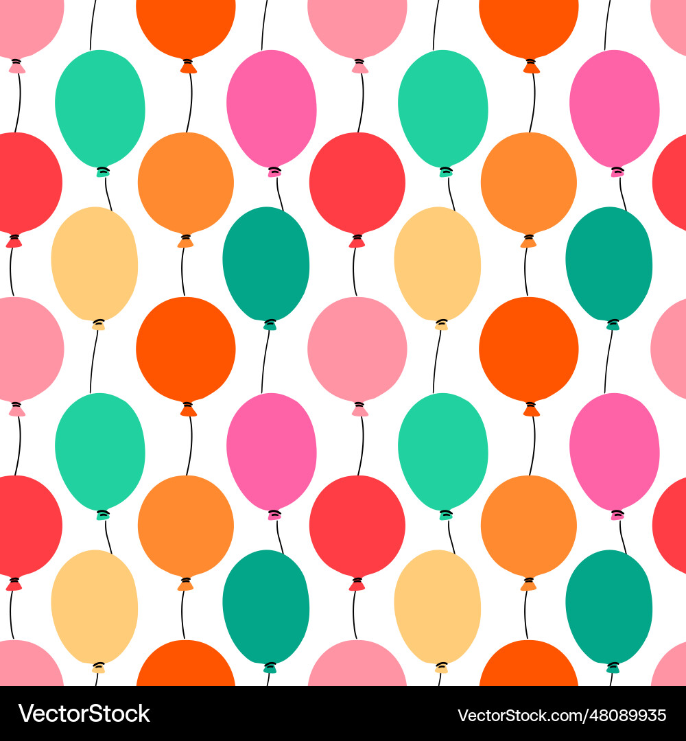 Hand drawn minimalistic balloons seamless pattern Vector Image