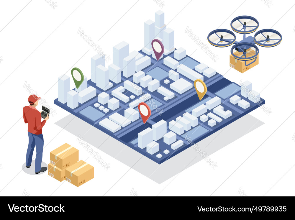 Isometric logistics and delivery free express Vector Image