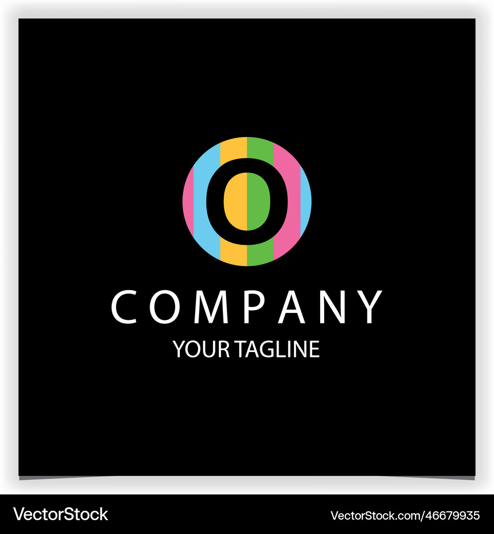 Letter o initials logo with colorful circles Vector Image