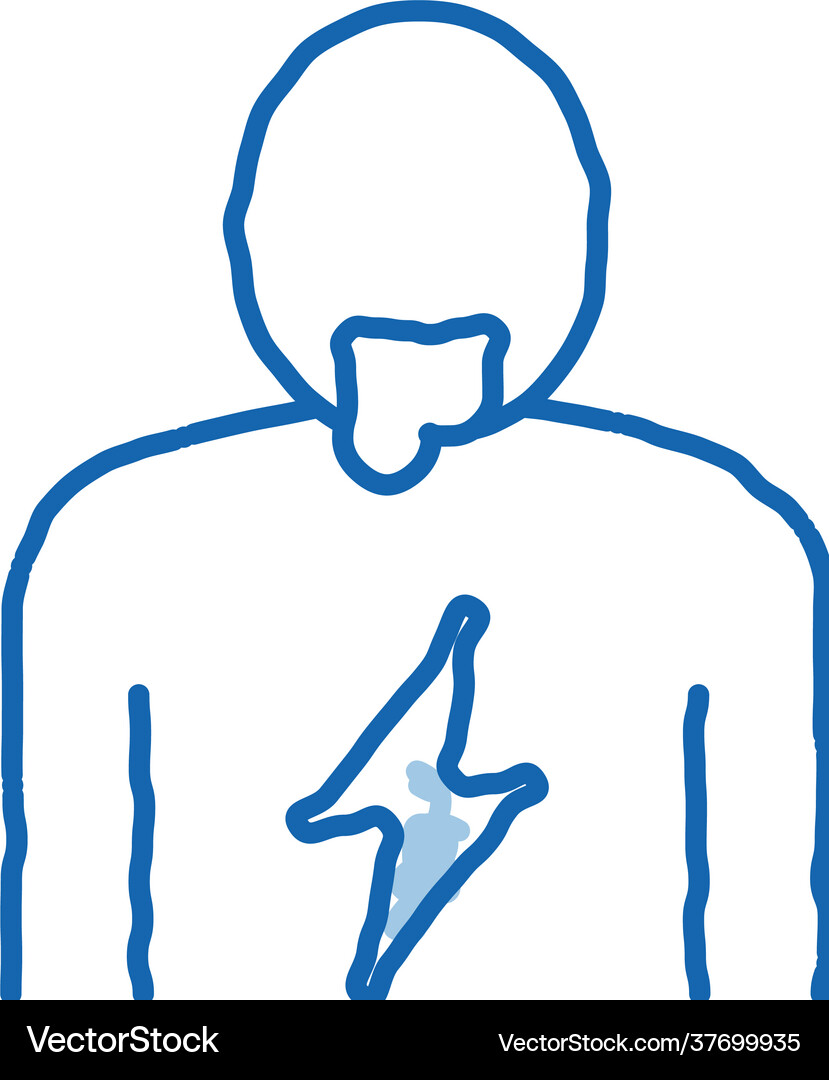 Lightning on body doodle icon hand drawn Vector Image