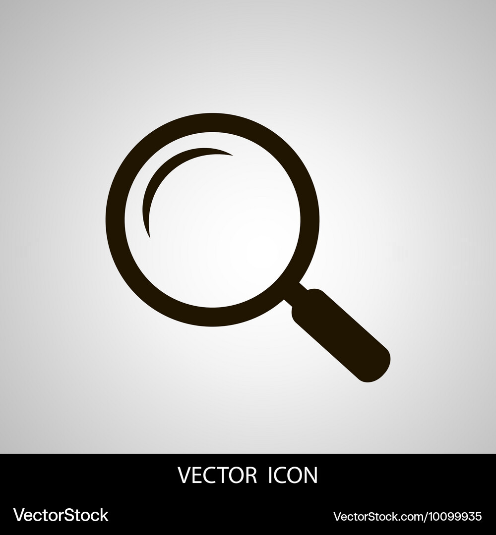 Magnifying glass icon black isolated Royalty Free Vector