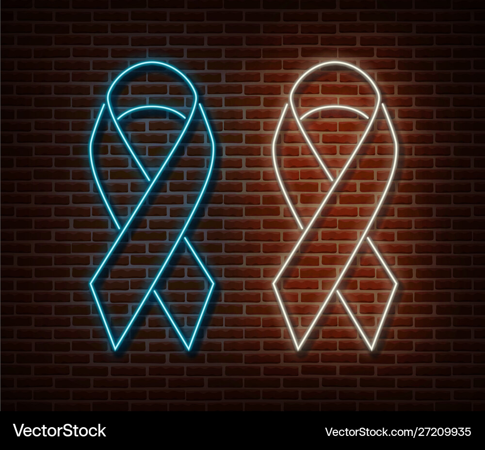 Neon signs isolated on brick wall light Royalty Free Vector