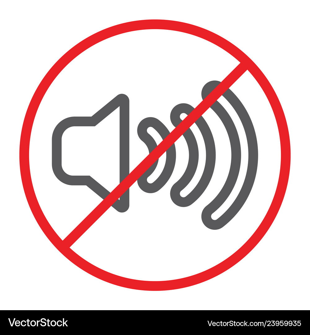 No sound line icon prohibited and silence Vector Image