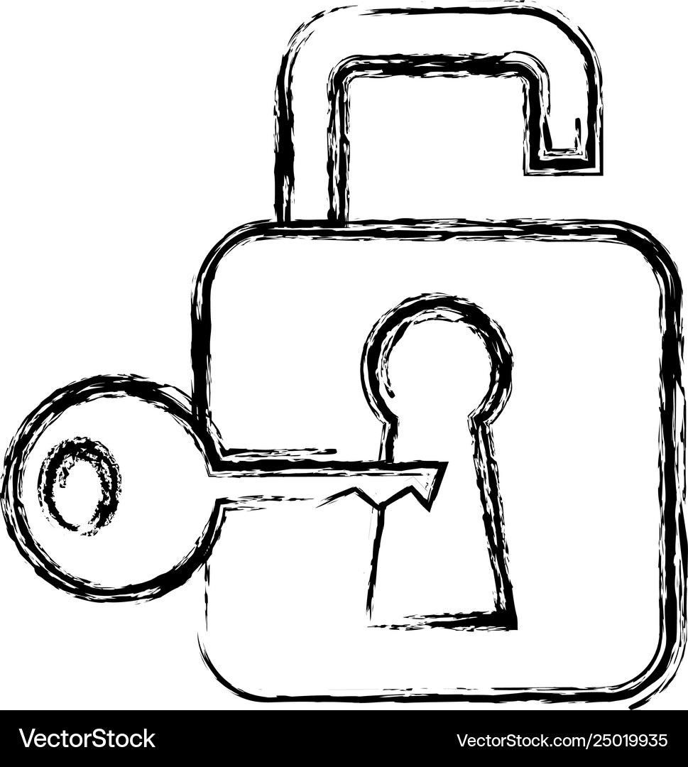 Safe secure padlock with key Royalty Free Vector Image