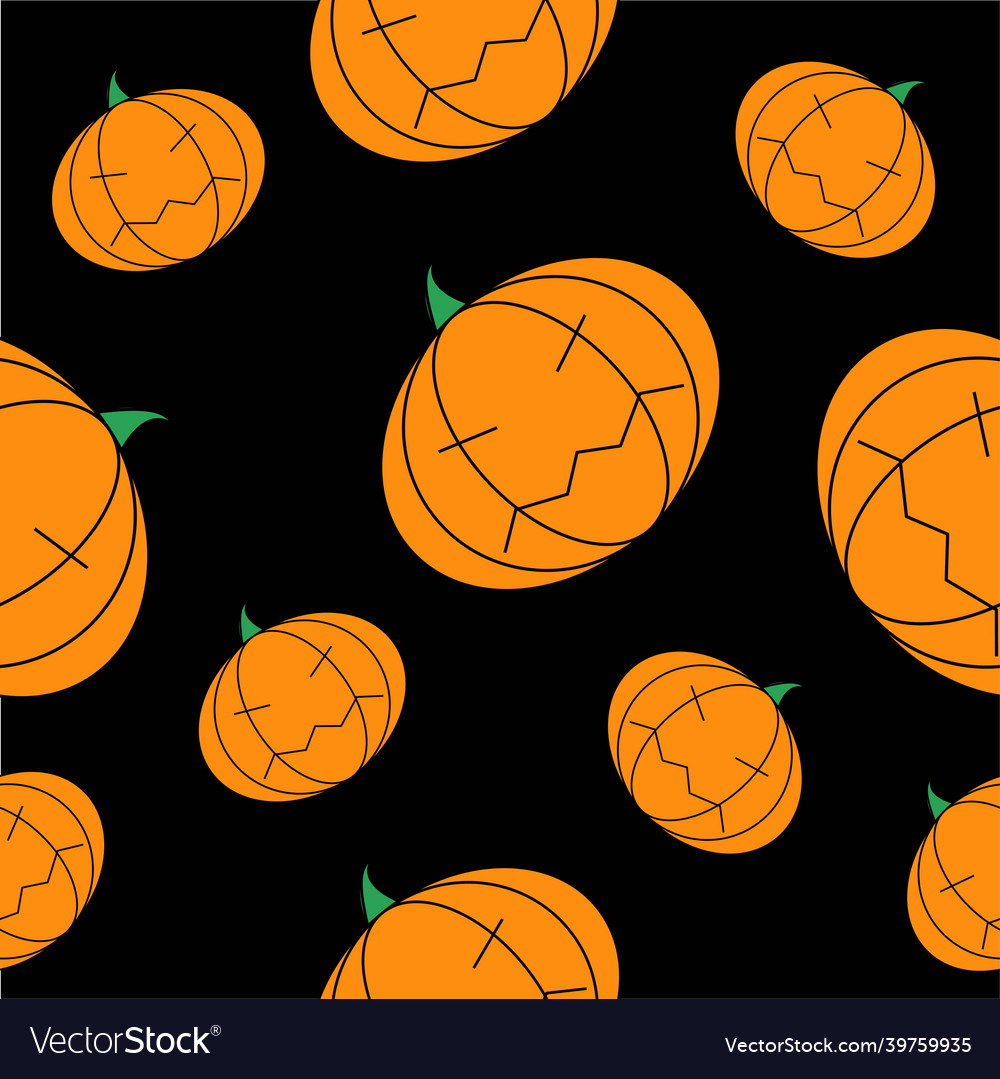 Seamless pattern with flat pumpkins Royalty Free Vector