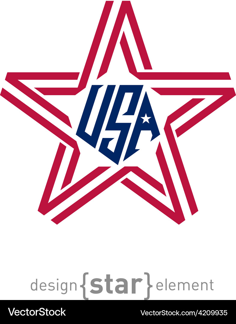 Star with american flag colors design element Vector Image