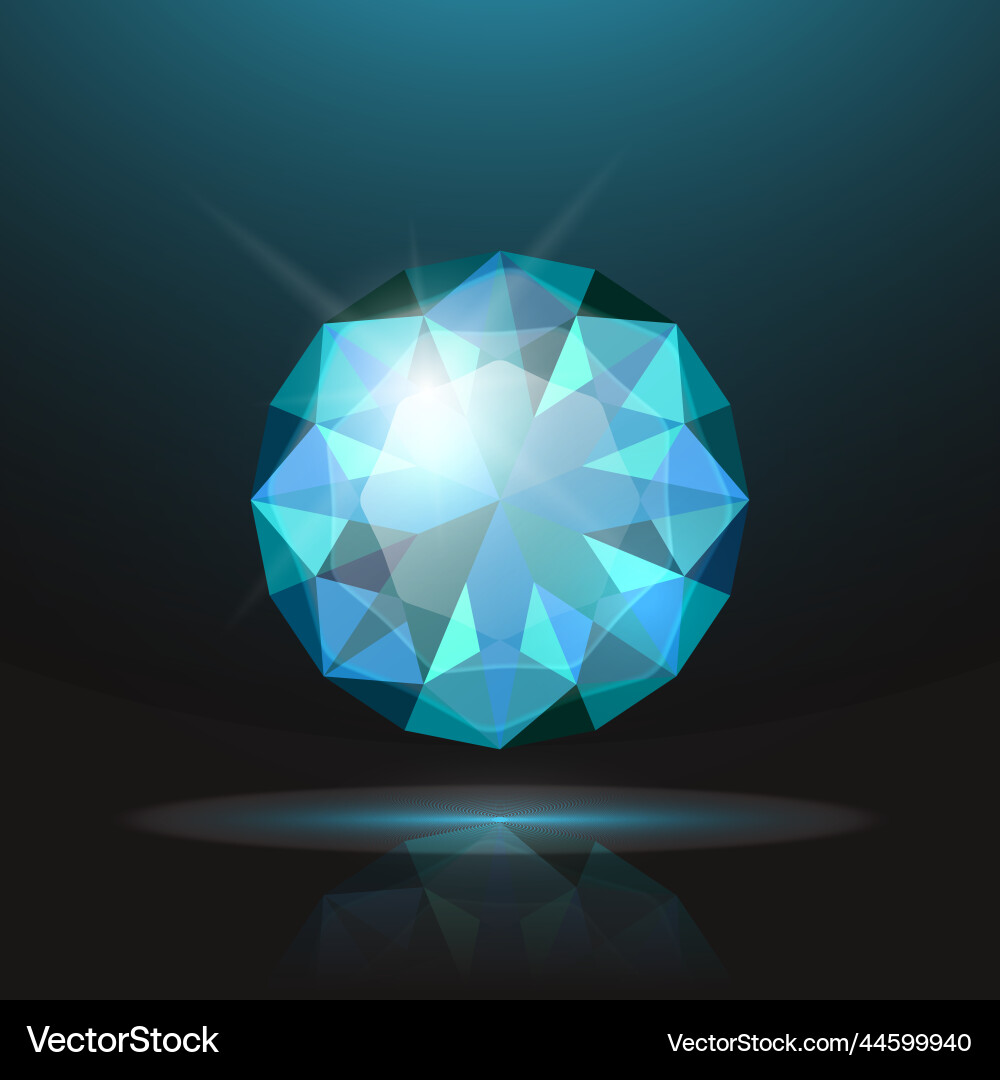 3d realistic blue transparent round glowing Vector Image