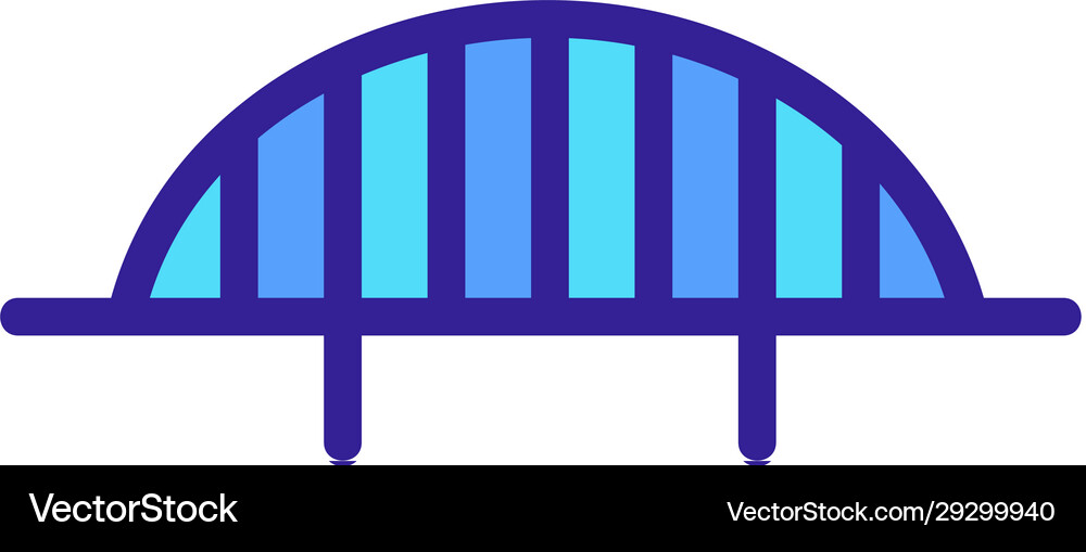 Bridge icon isolated contour symbol Royalty Free Vector