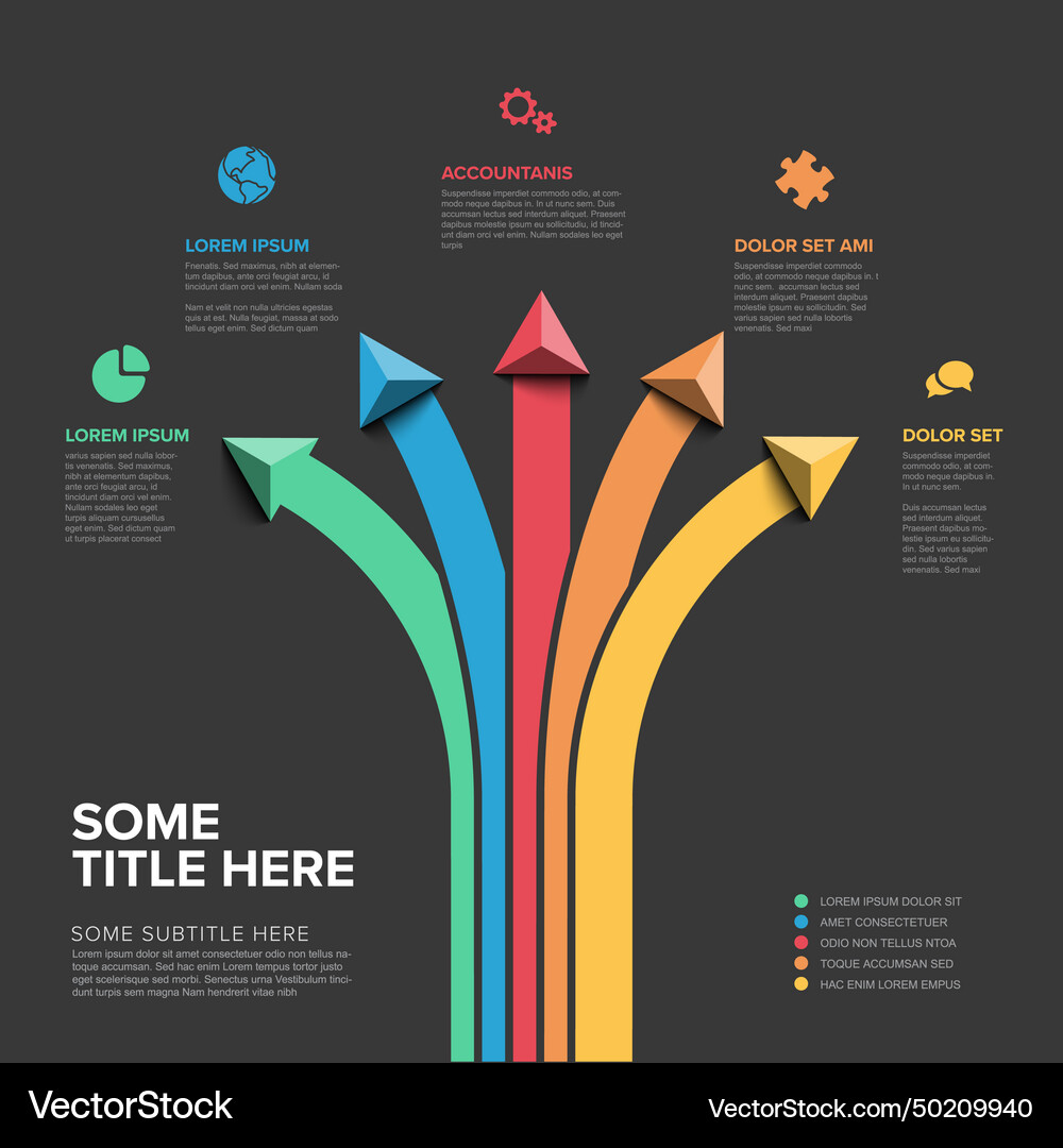 Colorful infographic with vertical arrows Vector Image