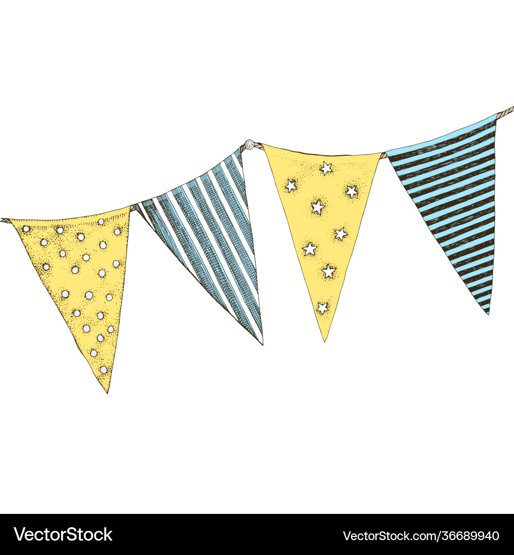 Colorful party flags isolated on white background Vector Image