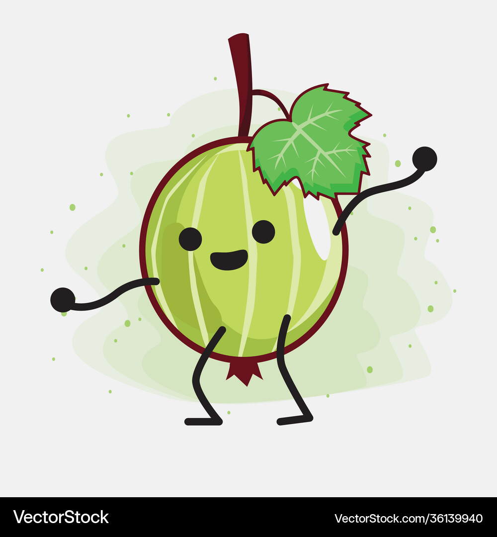Cute gooseberry fruit mascot character Royalty Free Vector
