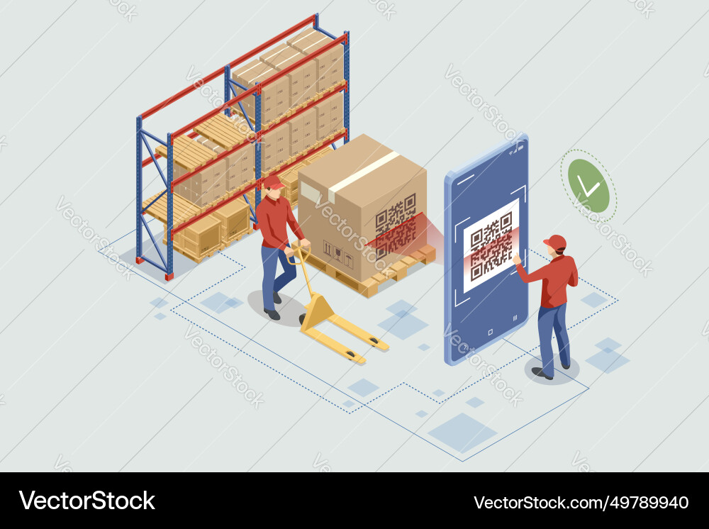Isometric logistics and delivery free express Vector Image