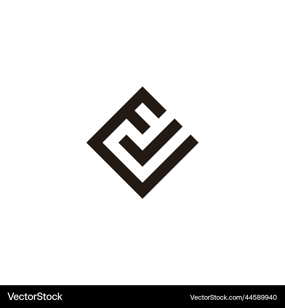Letter e and j square geometric symbol simple logo