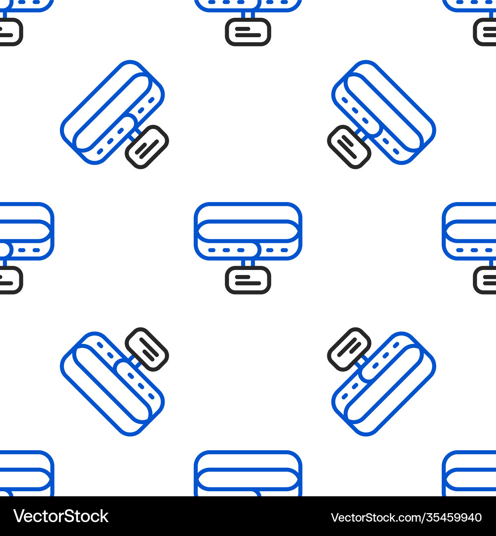 Line collar with name tag icon isolated seamless Vector Image