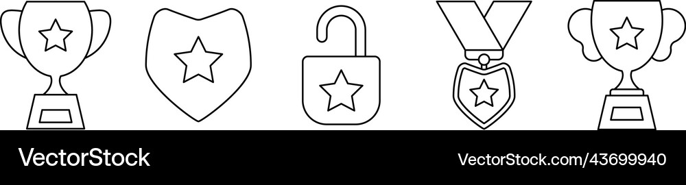Rewards line art icon set design template Vector Image