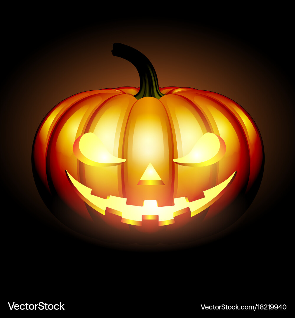 Scary jack halloween pumpkin Royalty Free Vector Image