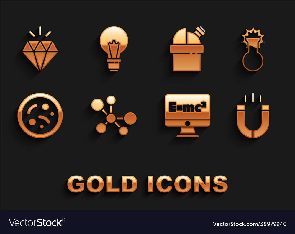 Set molecule test tube and flask magnet Royalty Free Vector Set molecule test tube and flask magnet Royalty Free Vector