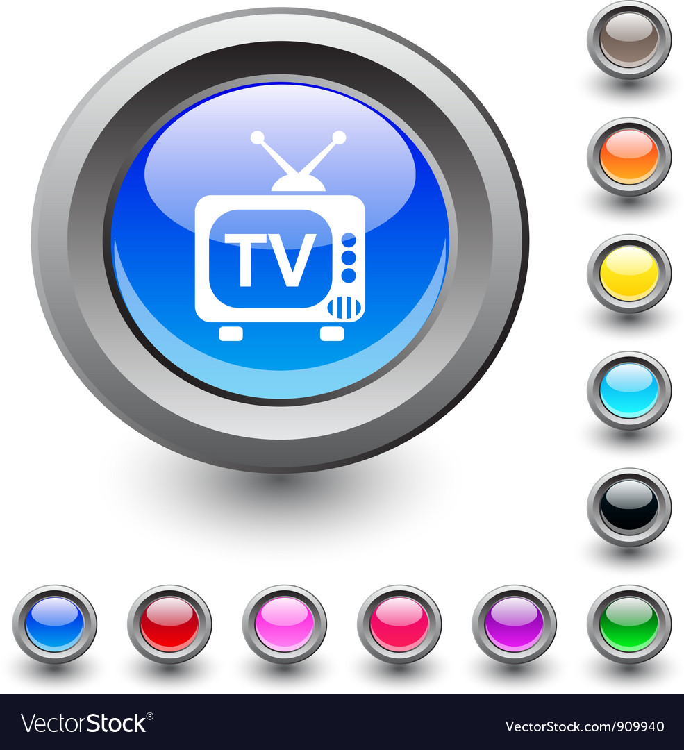 Tv round button Royalty Free Vector Image - VectorStock