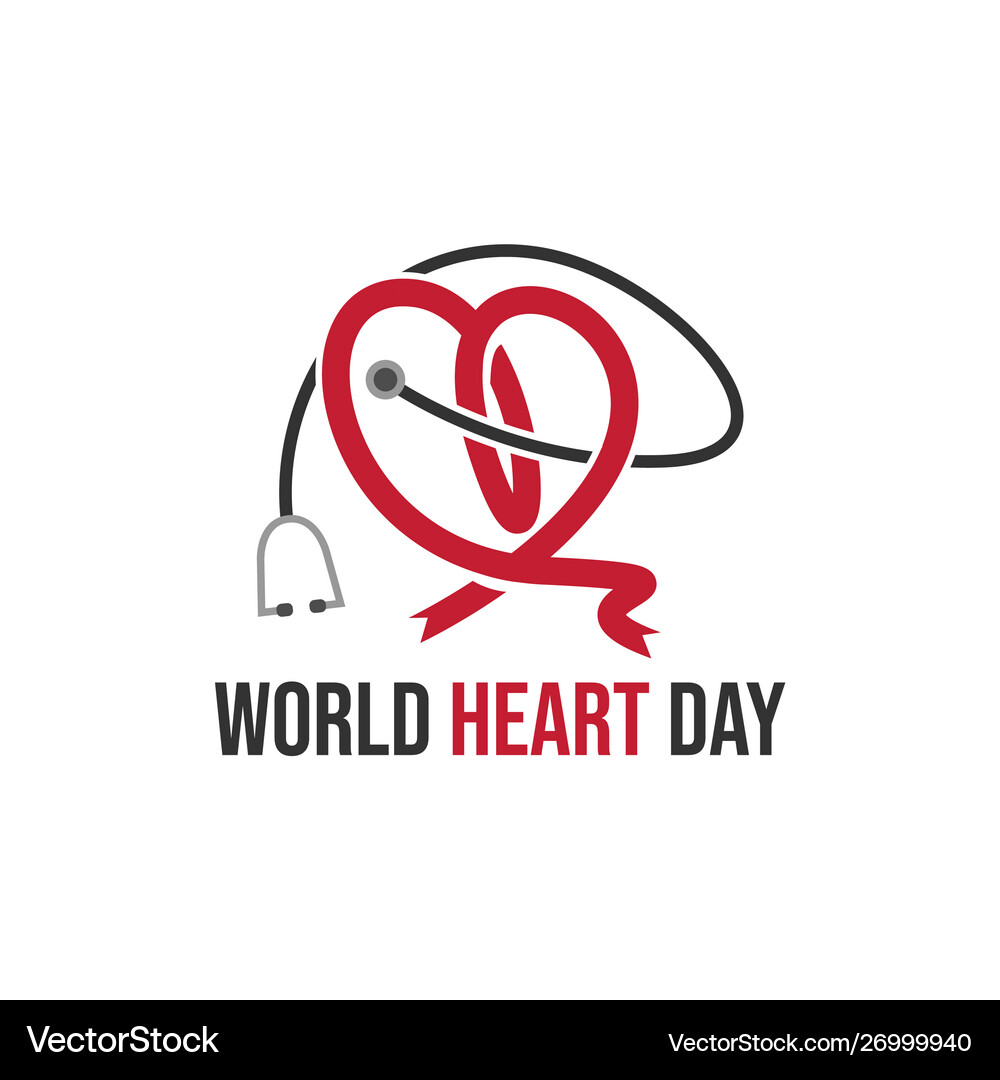 World heart day icon design stethoscope Royalty Free Vector