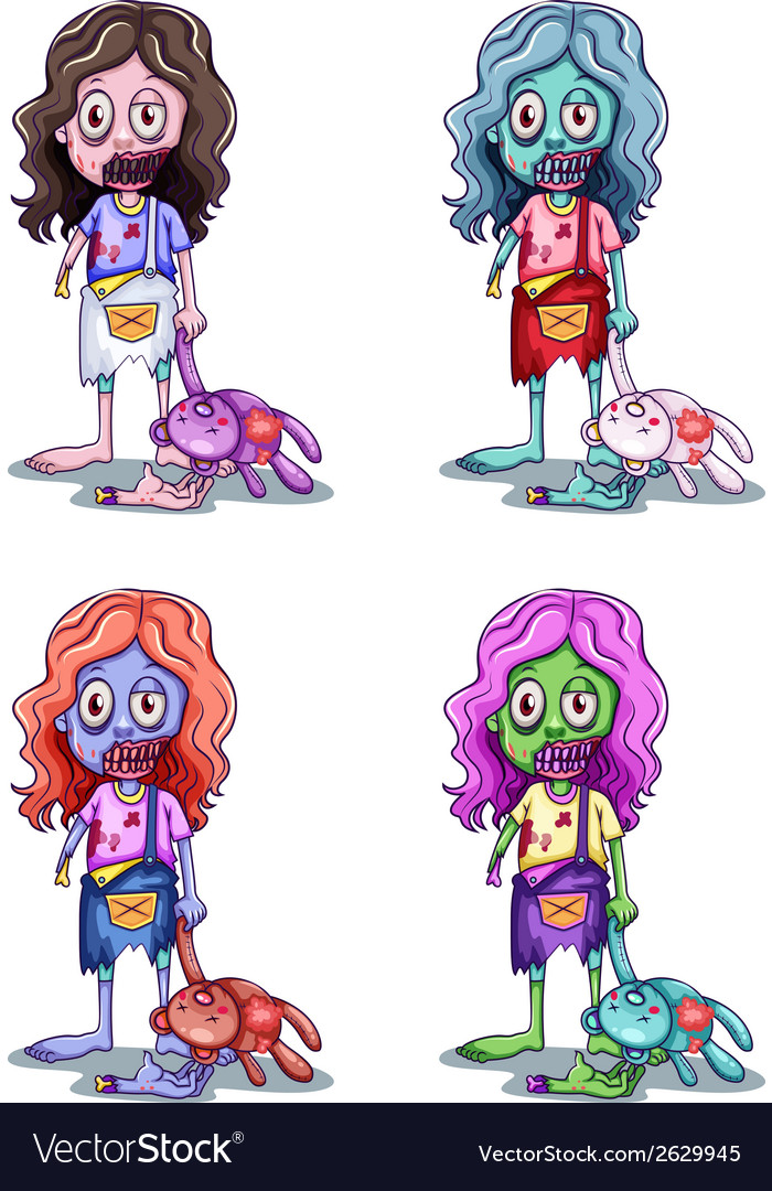 A Young Zombie Girl Royalty Free Vector Image Vectorstock