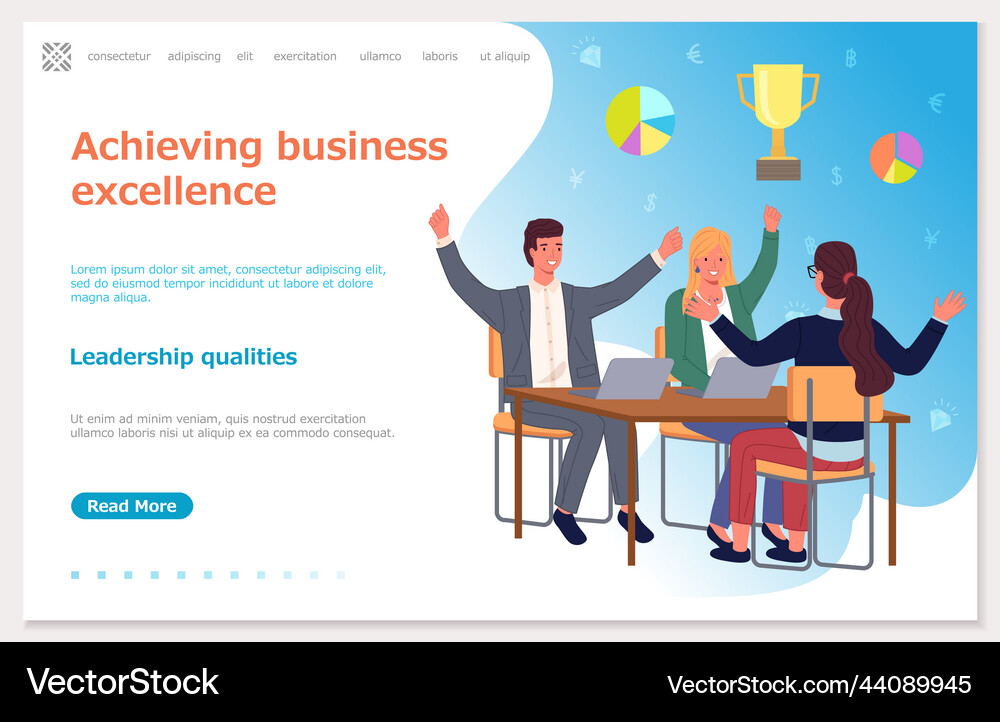 Achieving business excellence leadership Vector Image