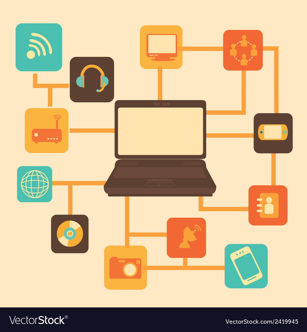 Advanced technology over pink background Vector Image